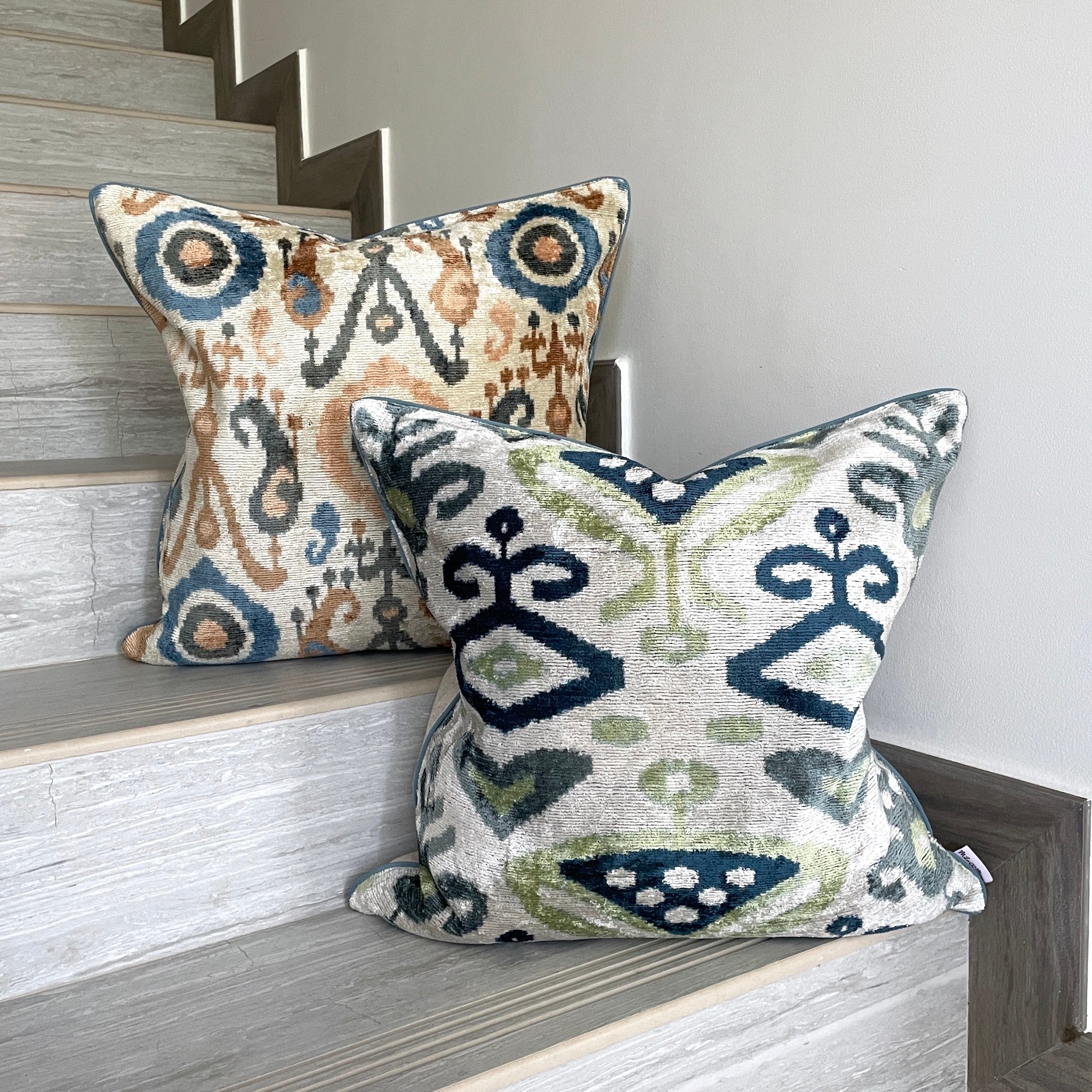 Velvet Ikat Cushion Earth | Velvet Ikat Pillow Earth – Mila∞Miro by Emelie